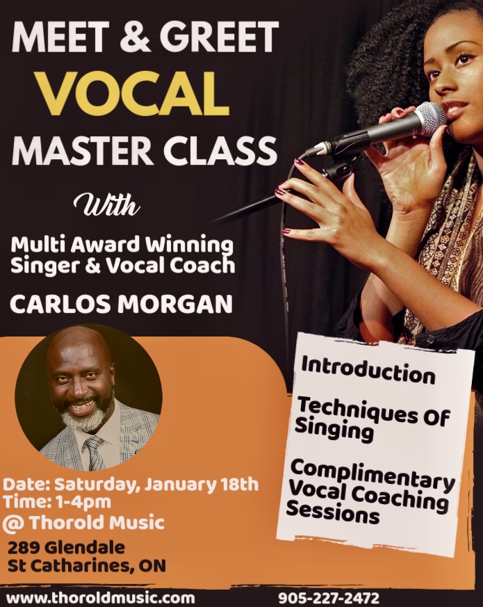 Meet & Greet Vocal Masterclass with Carlos Morgan - Greater Niagara ...